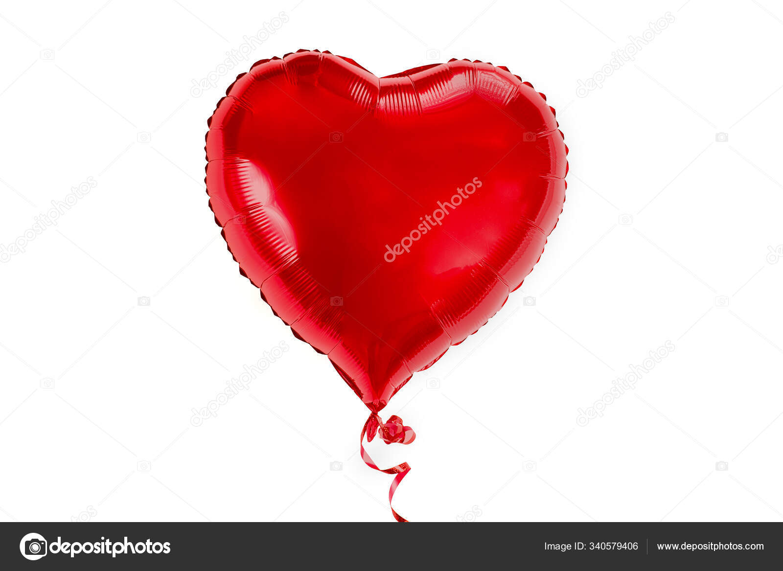 Inflatable heart in red color isolated on white background Flat lay Top ...