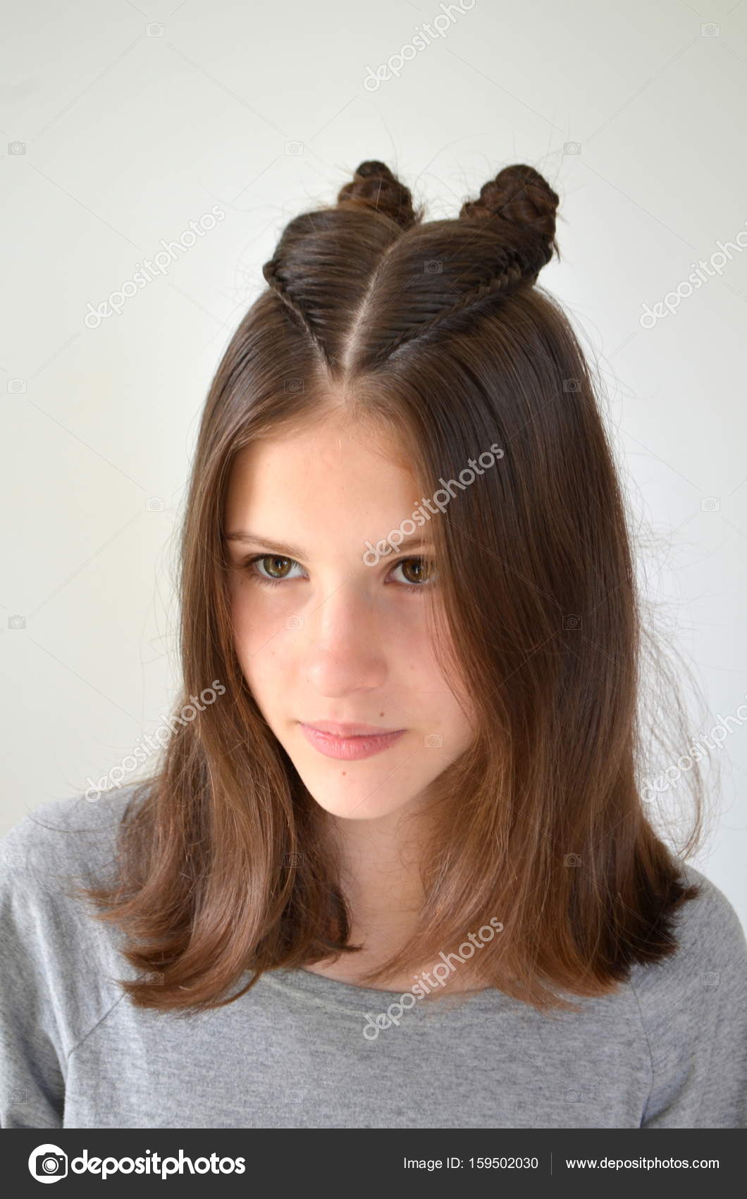 Hairstyle braiding on medium length — Stock Photo © YuliyaM #159502030