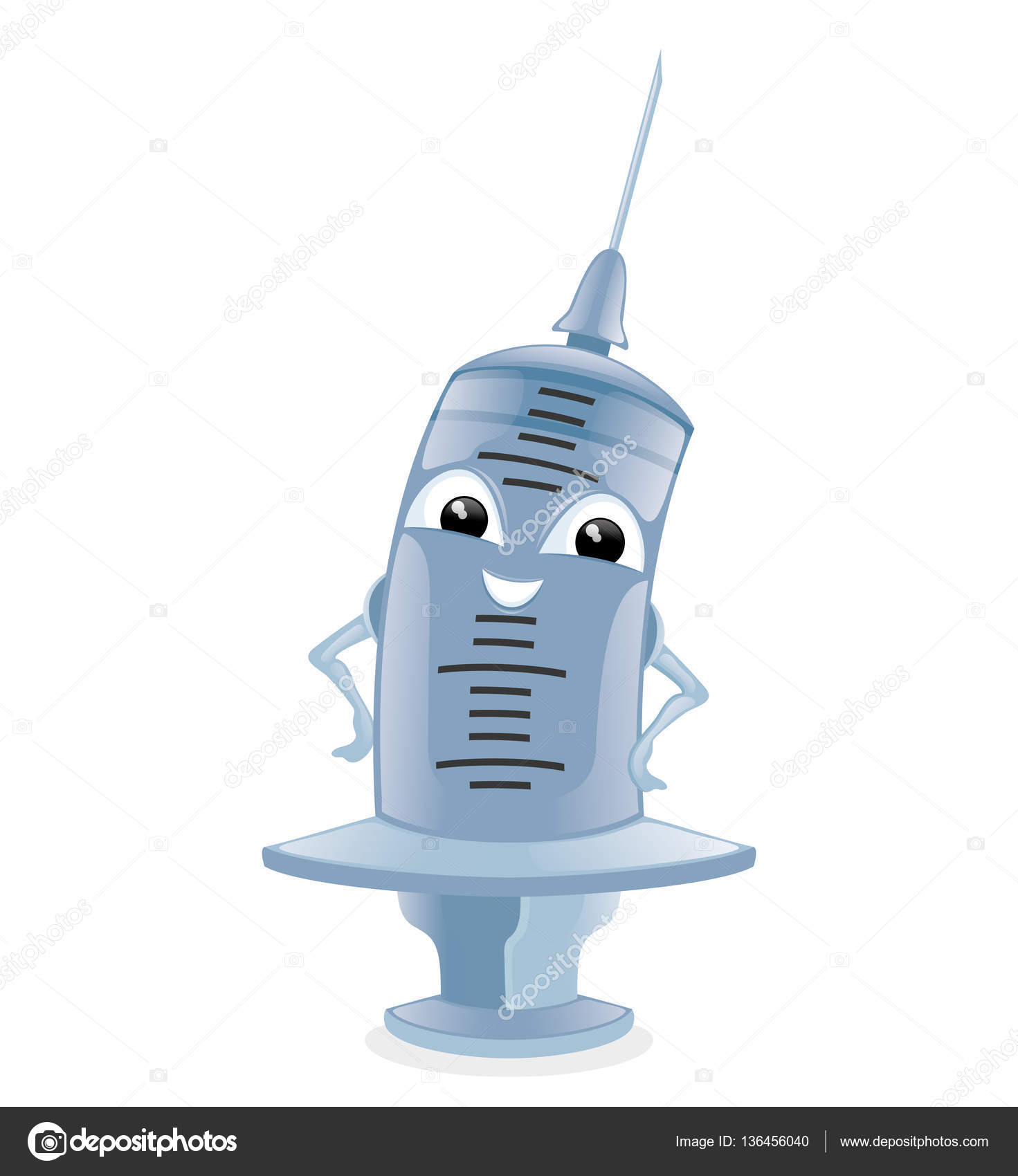 Smiling blue syringe. Stock Vector by ©taronin 136456040