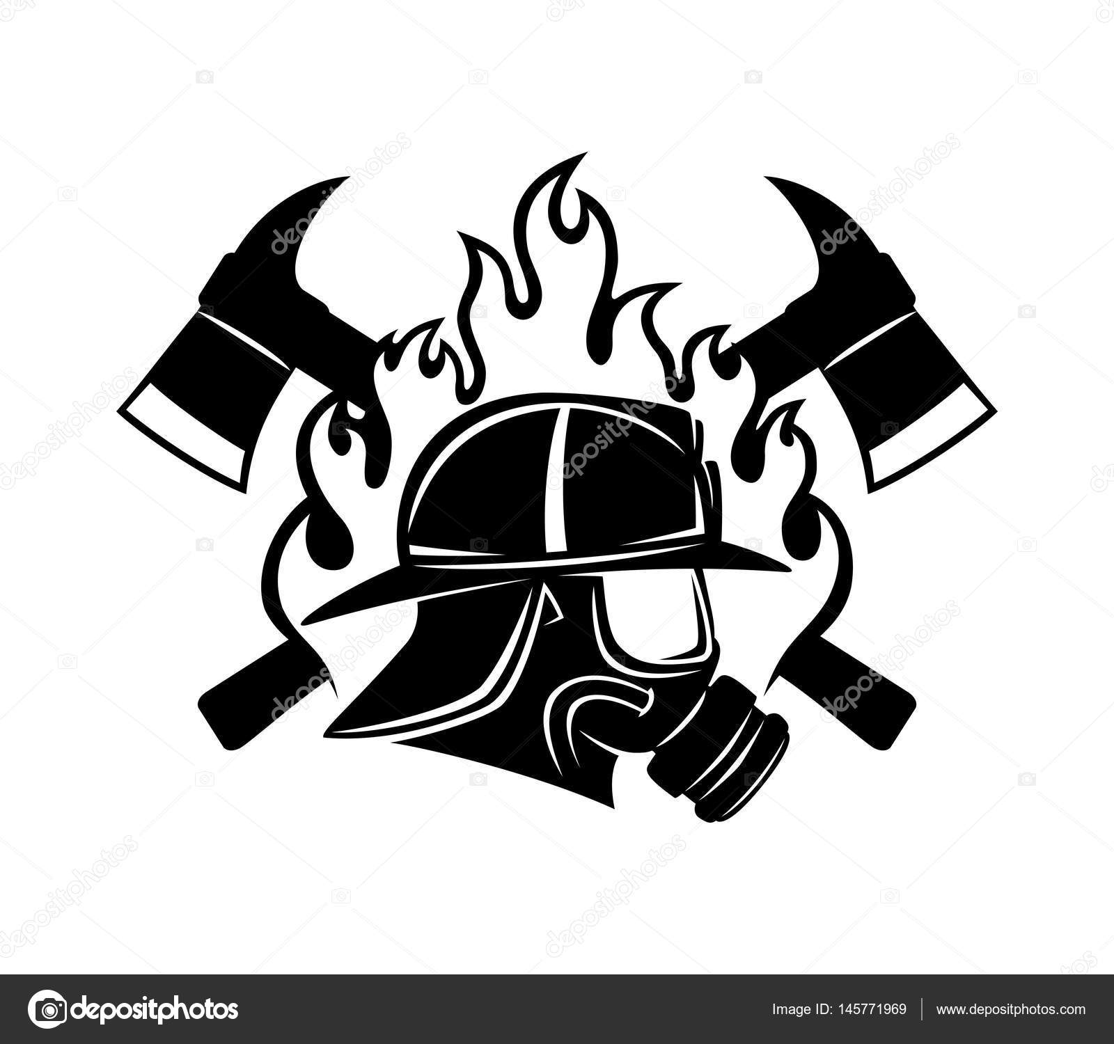 Símbolo De Bombero En Blanco Y Negro