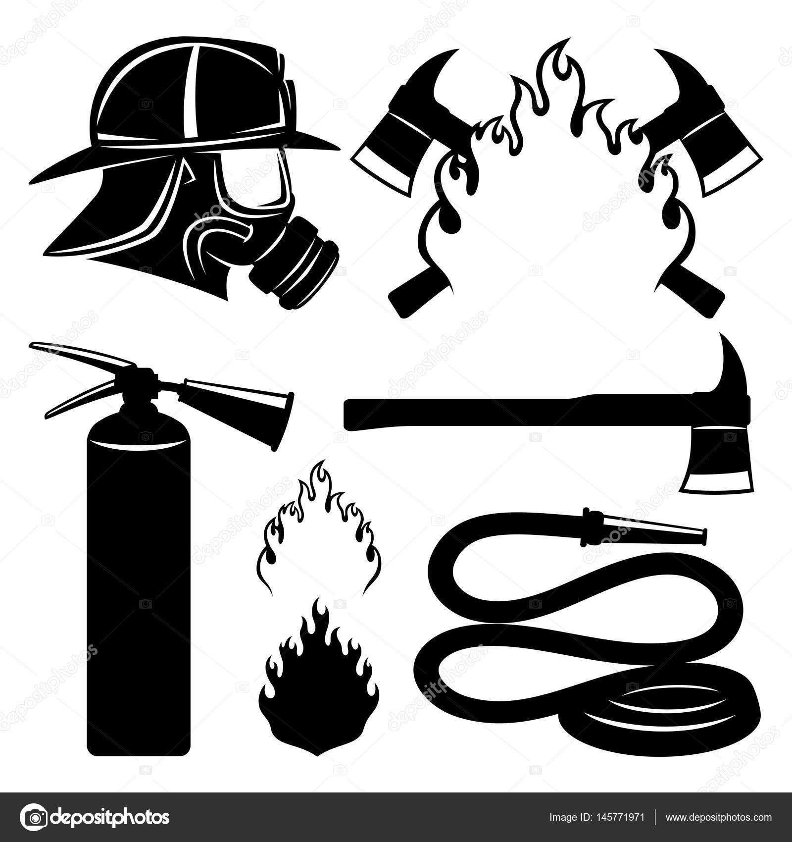 Firefighters icons set. Stock Vector by ©taronin 145771971