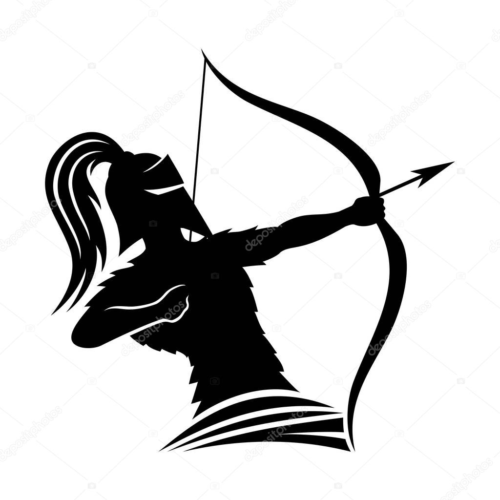 Warrior archer sign. — Stock Vector © taronin #162228418