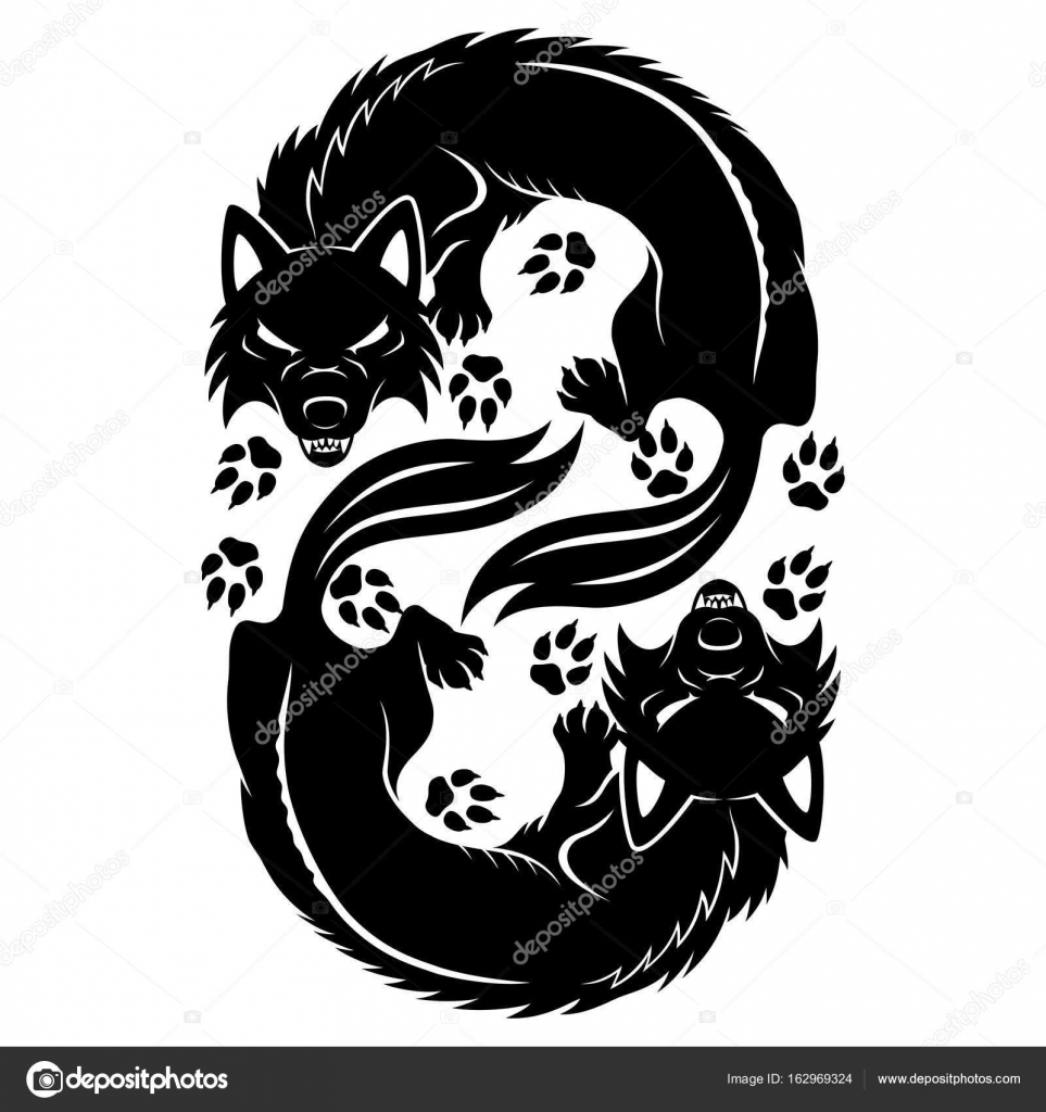 Sign of Two wolves. Stock Vector Image by ©taronin #162969324