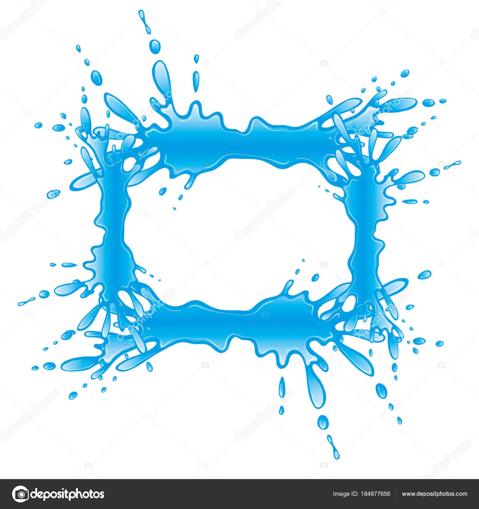 Blue Frame Water Splash White Background — Stock Vector © taronin ...