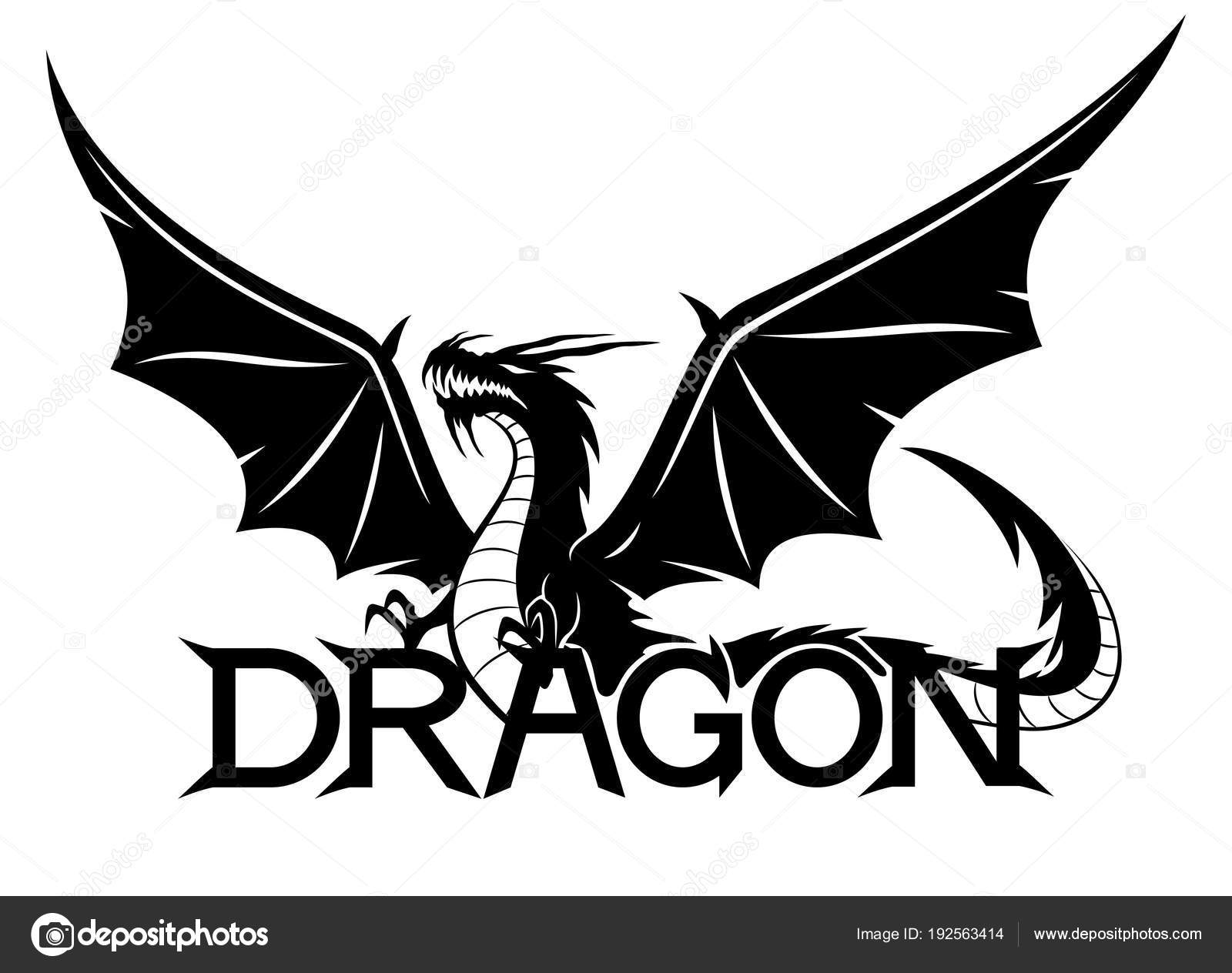 Sign Black Dragon White Background Stock Vector Image by ©taronin ...