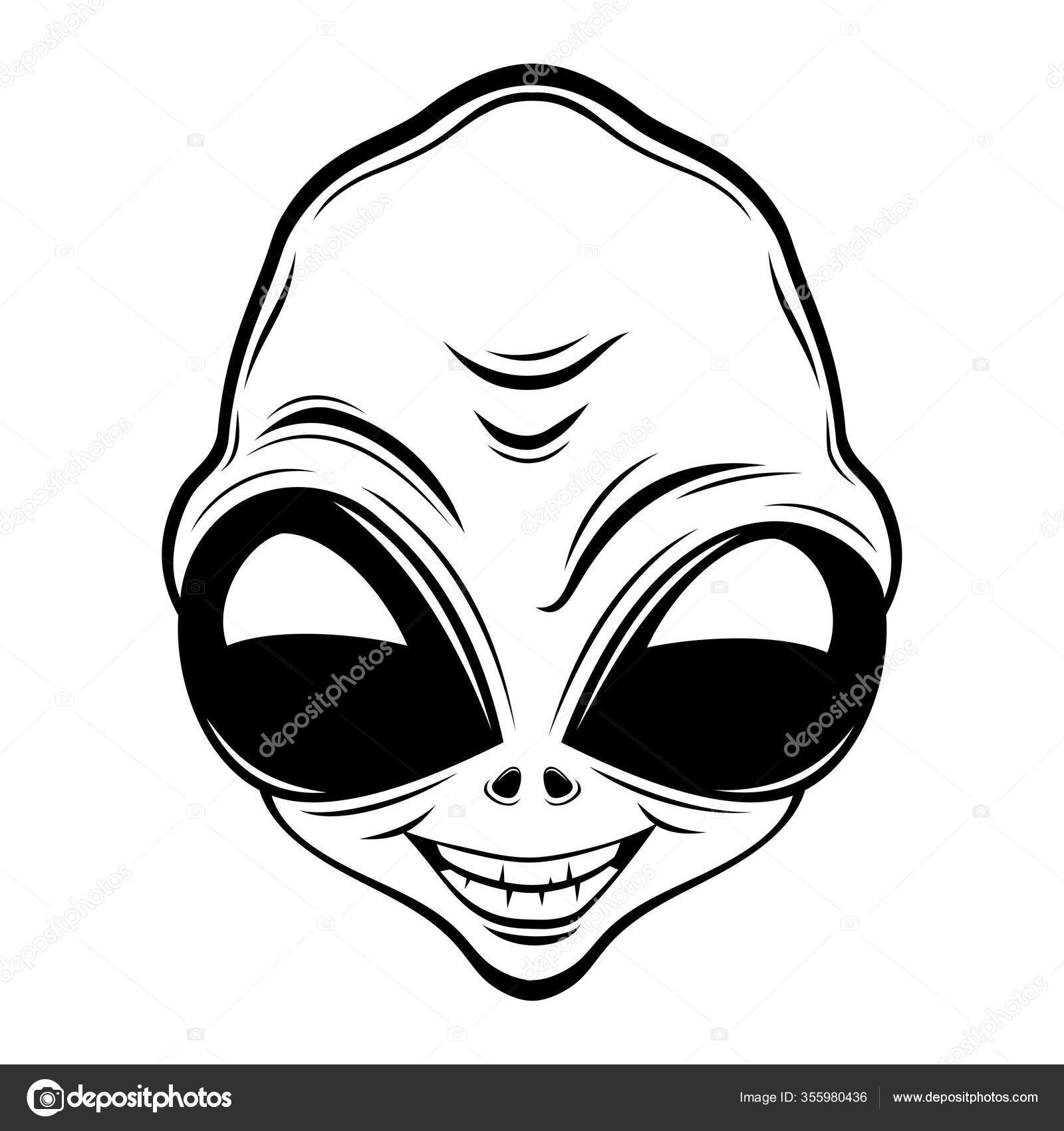 Funny Extraterrestrial Alien White Background Stock Vector Image by ...