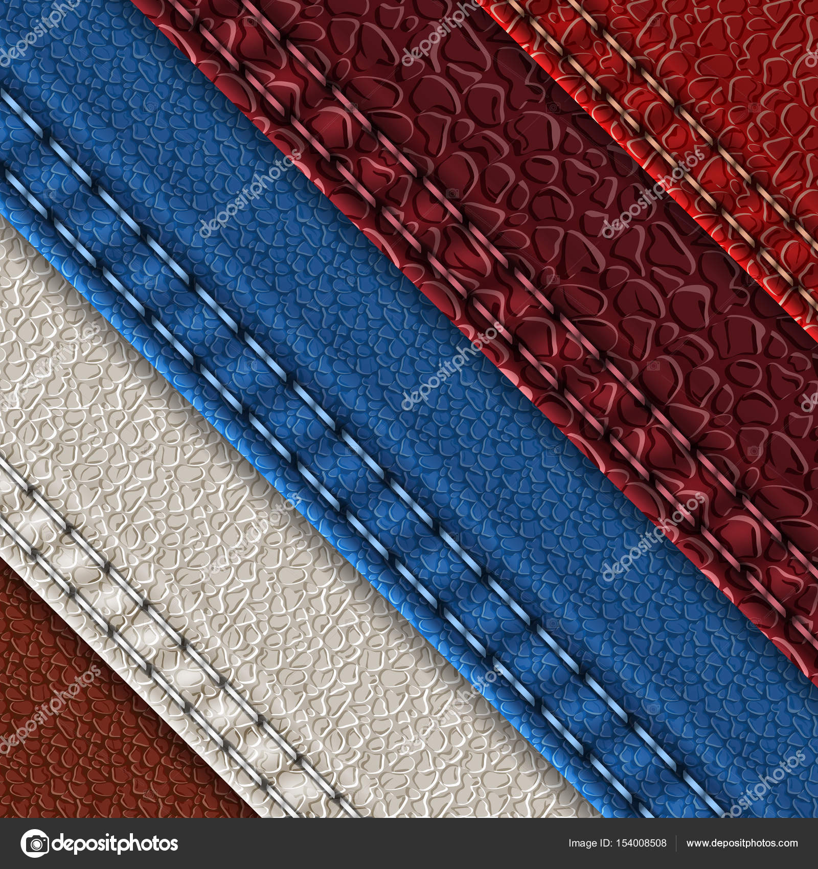 Leather samples with stitches Stock Vector by ©format35 154008508