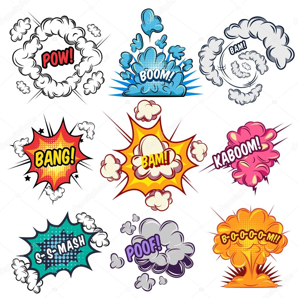 Comics Explosion Effects Set Stock Vector Image by ©Mogil #127370566