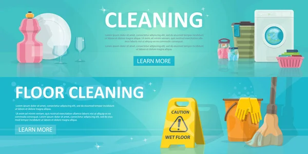 Cleaning Horizontal Banner Set Stock Vector by ©Mogil 108718076