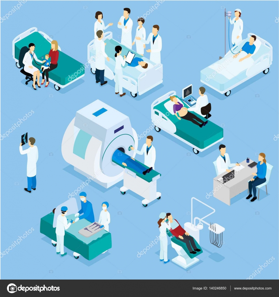 Healthcare Isometric Set — Stock Vector © Mogil 140246850