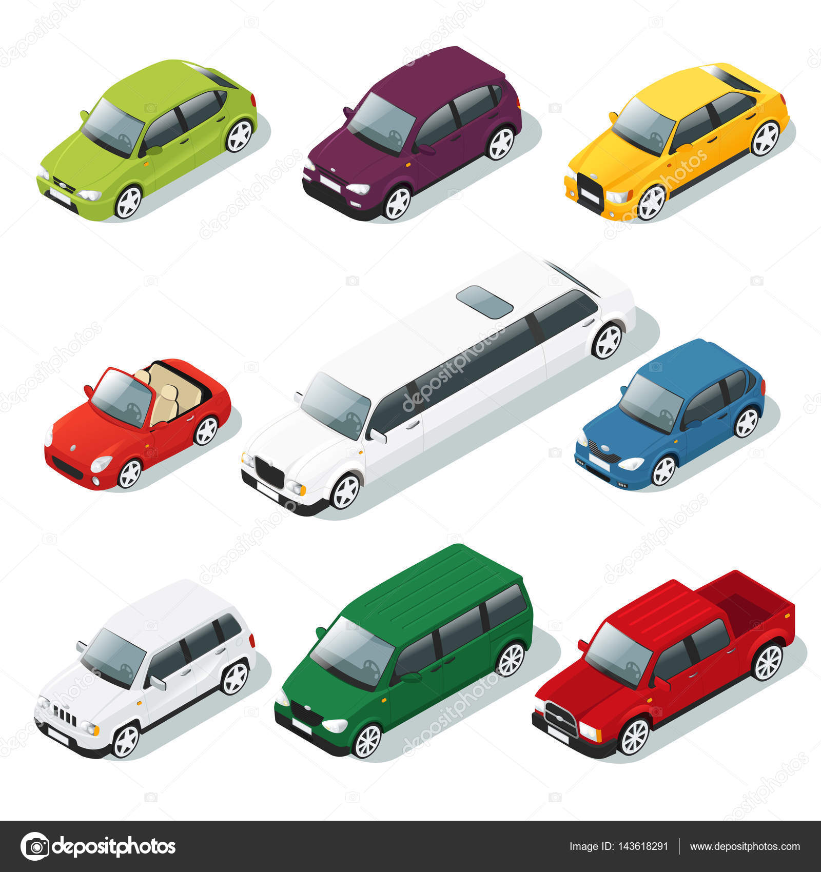 Isometric Car Icons Set — Stock Vector © Mogil #143618291