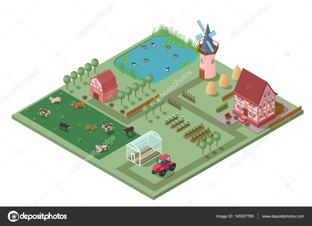 Isometric Agricultural Farming Concept Stock Vector by ©Mogil 145507765