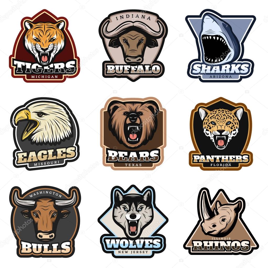 Set de etiquetas de animales salvajes coloridos 2022