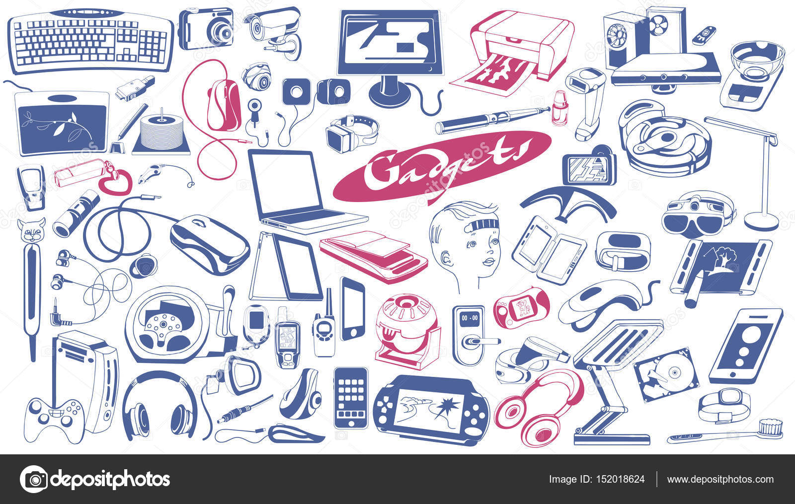Hand Drawn Modern Devices Collection Stock Vector Image by ©Mogil ...