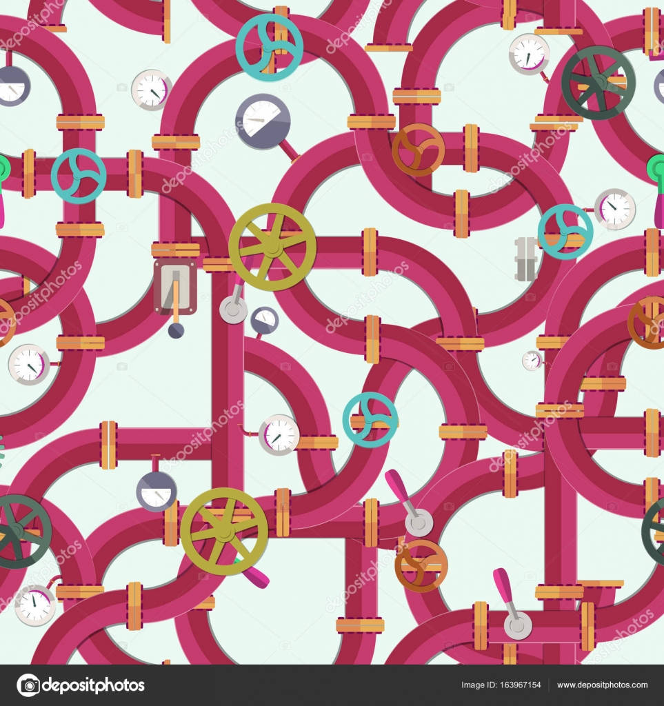 Water Pipeline Seamless Pattern Stock Vector by ©Mogil 163967154