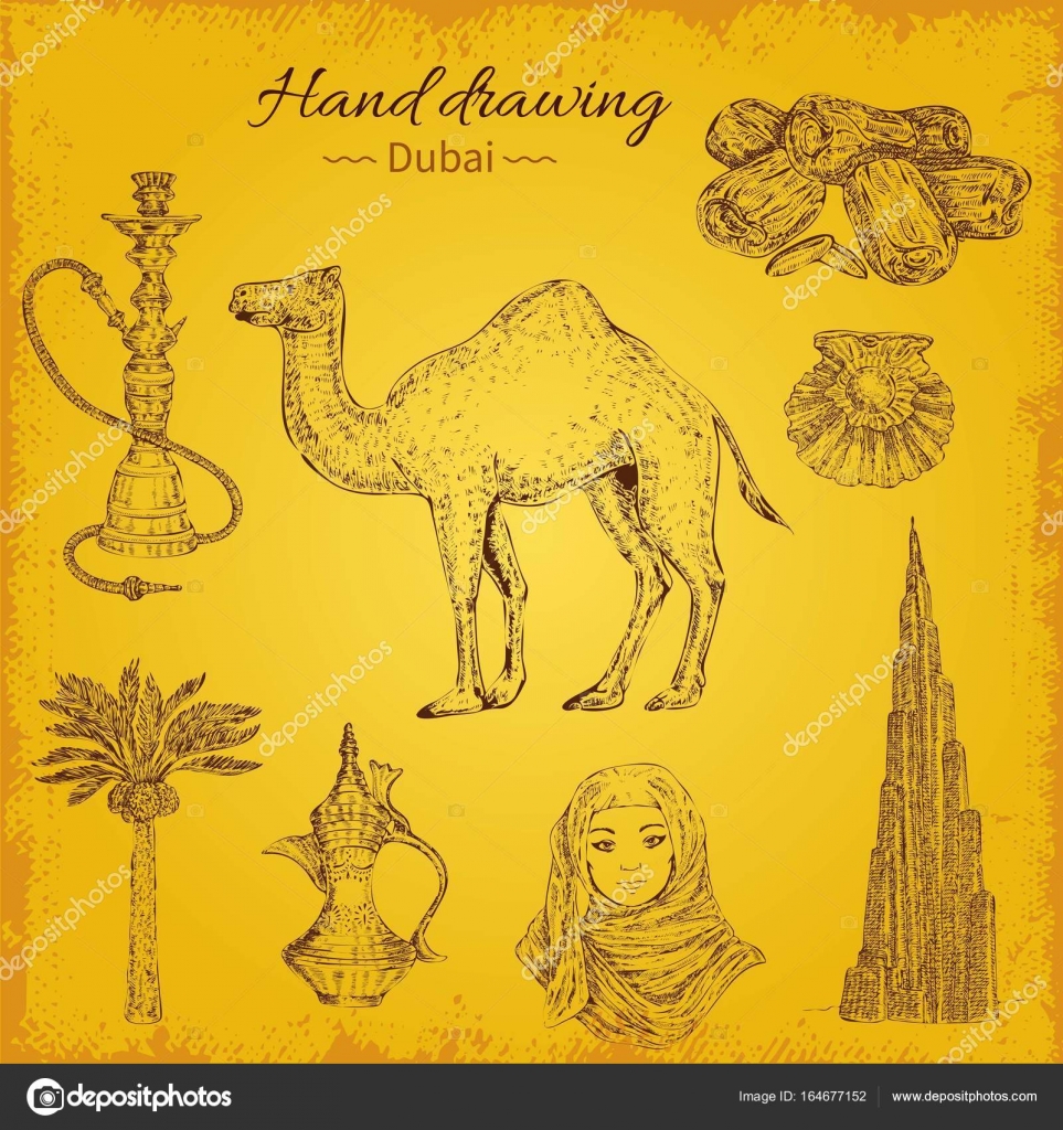 Hand Drawing Dubai Elements Stock Illustration by ©Mogil #164677152