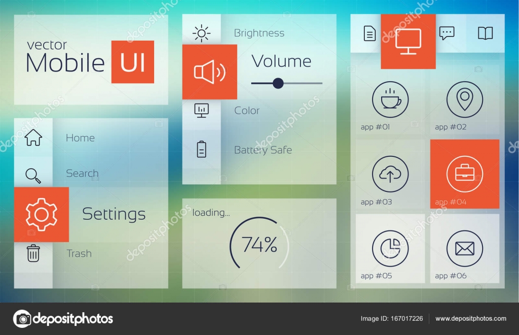 Light Mobile User Interface Stock Vector Image by ©Mogil #167017226