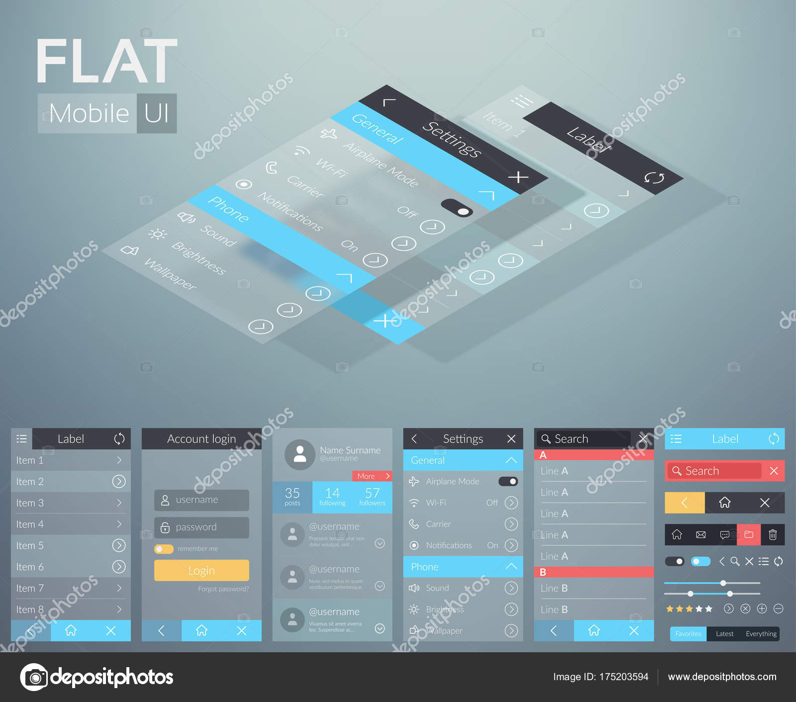 Flat Ui Design Buttons
