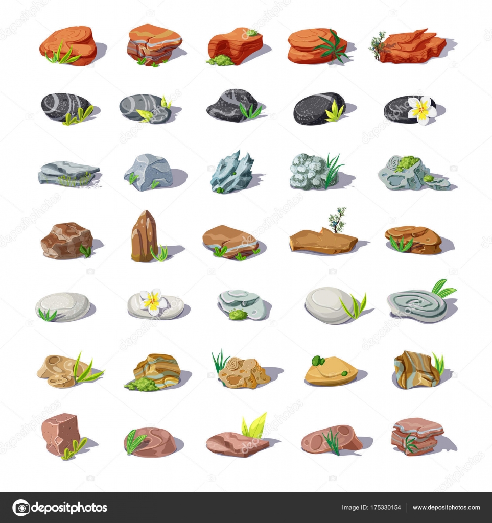 Cartoon Colorful Stones Set Stock Vector Image by ©Mogil #175330154