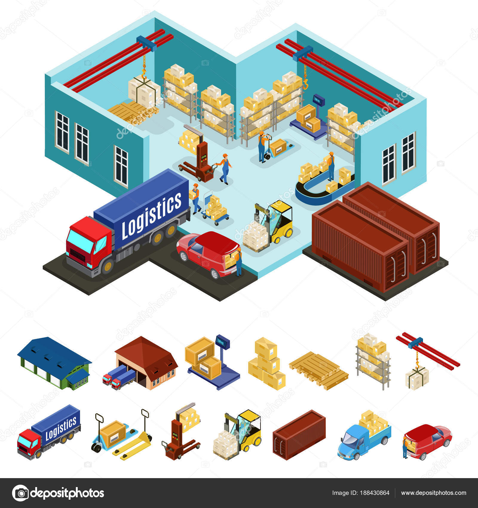 Isometric Warehouse Concept — Stock Vector © Mogil #188430864