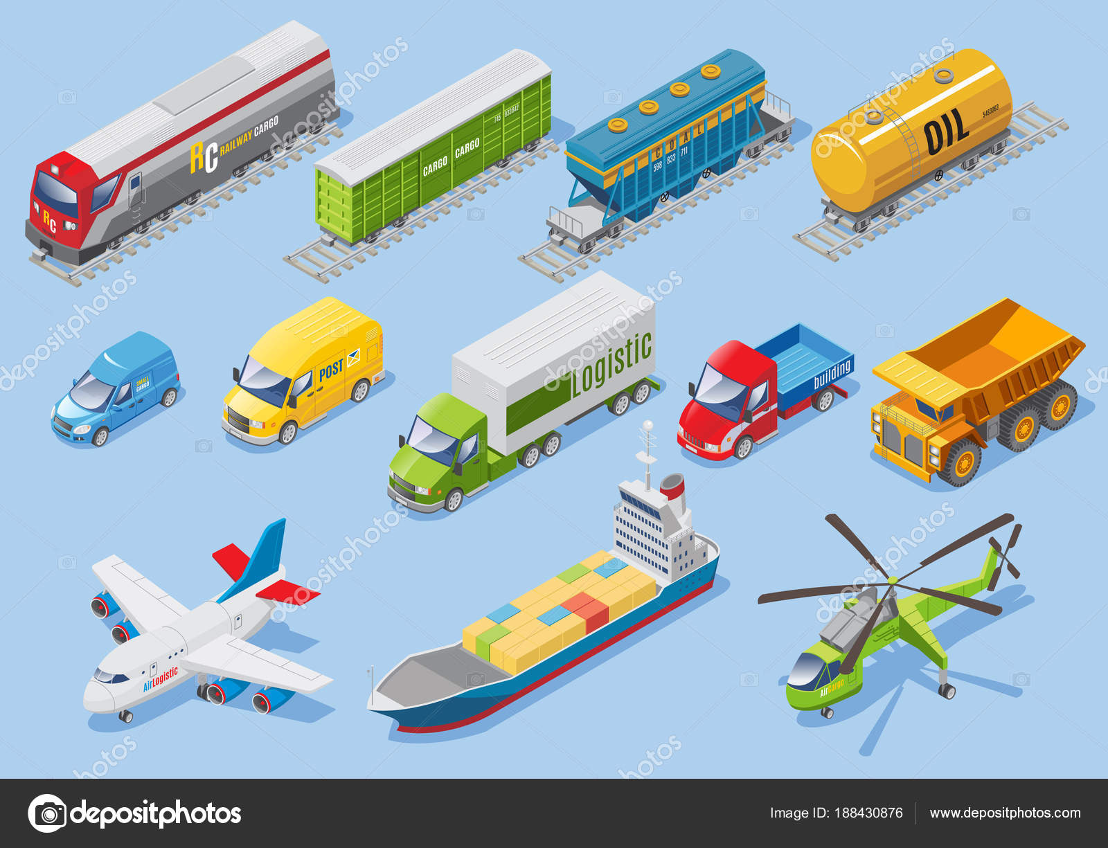 Isometric Logistic Transportation Set Stock Vector Image by ©Mogil ...
