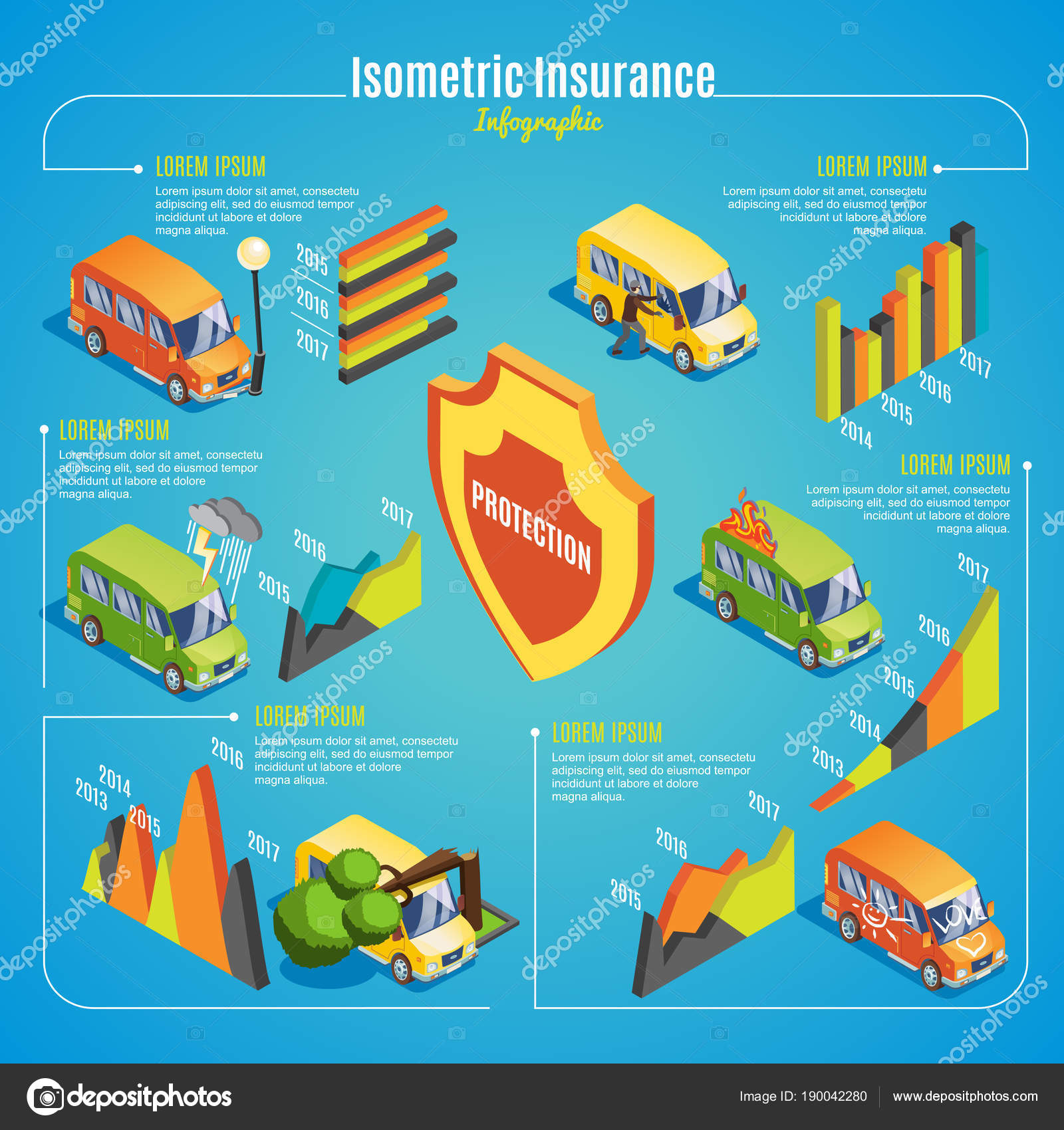 Isometric Car Insurance Infographic Concept — Stock Vector © Mogil ...