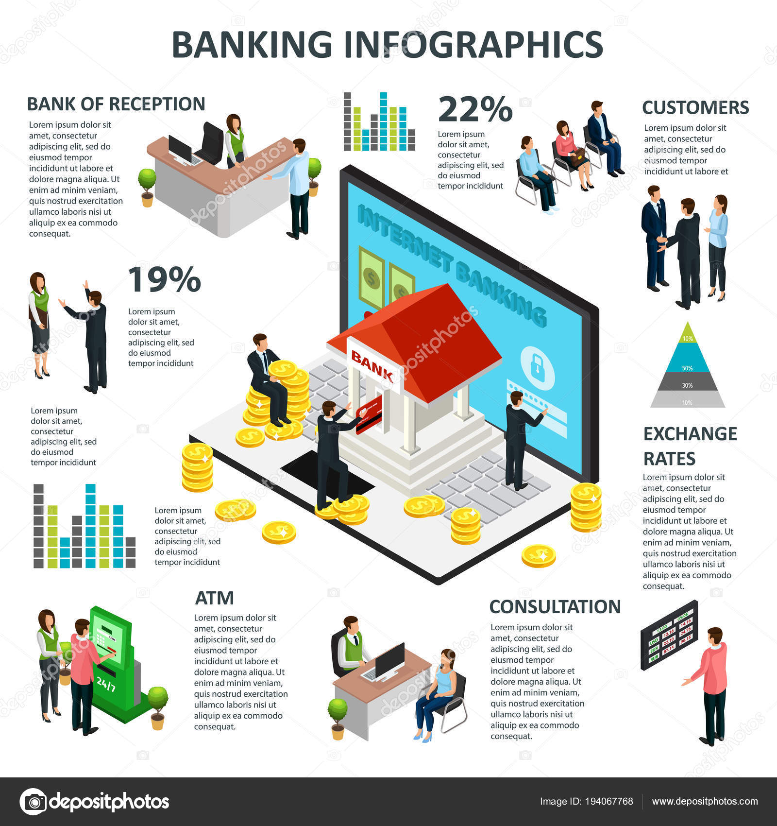 Isometric Banking Infographic Concept Stock Vector by ©Mogil 194067768