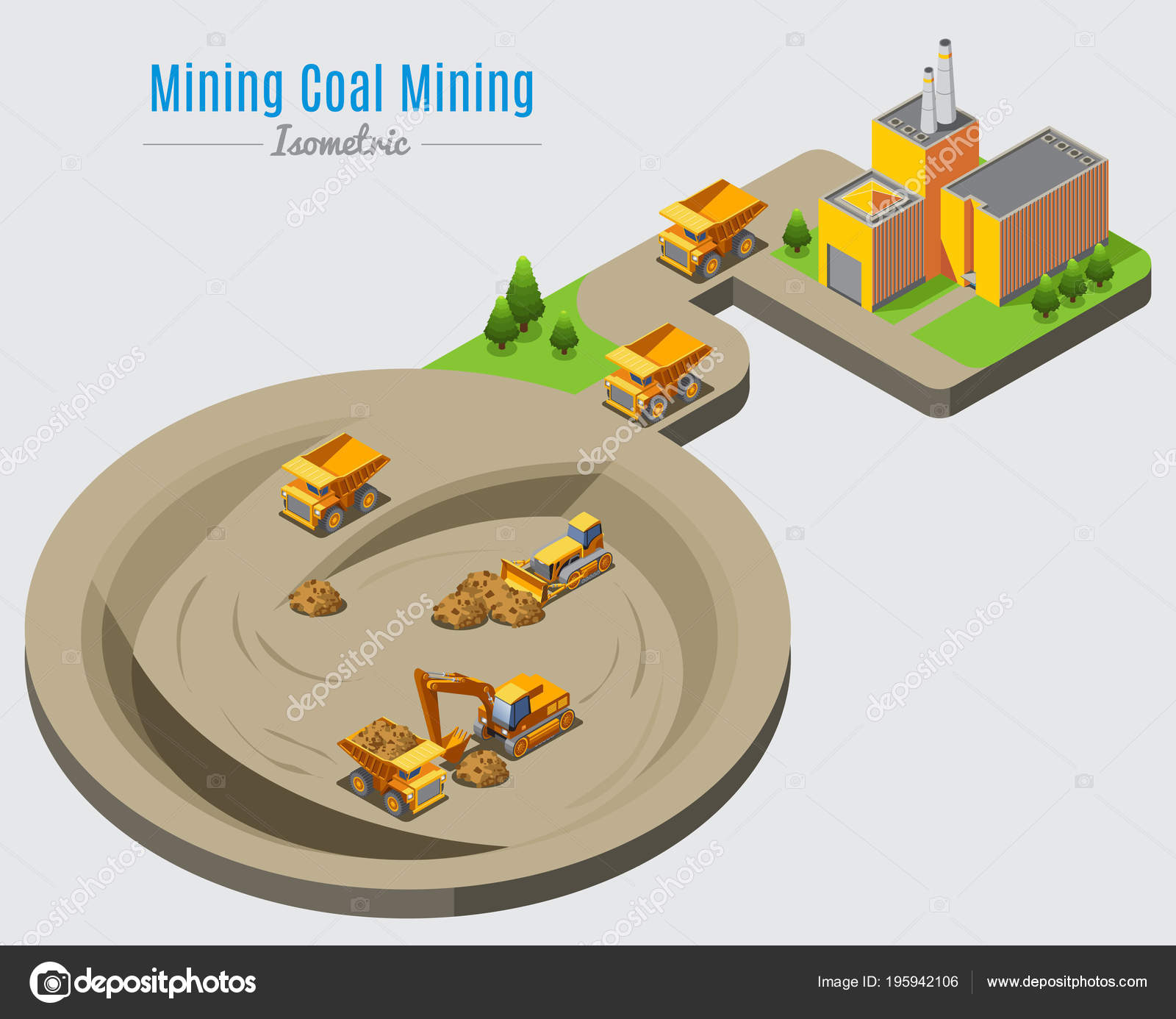 Isometric Coal Mining Concept Stock Illustration by ©Mogil #195942106 Isometric Coal Mining Concept Stock Illustration by ©Mogil #195942106