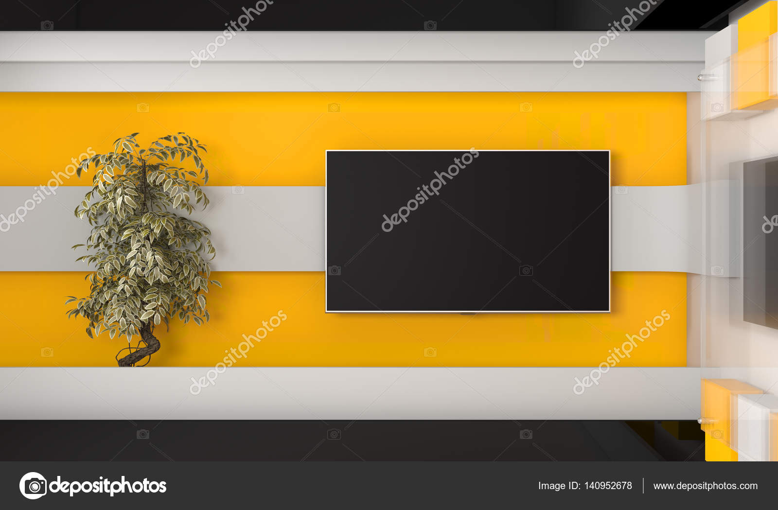 Tv Studio. Backdrop for TV shows .TV on wall. News studio. The perfect ...