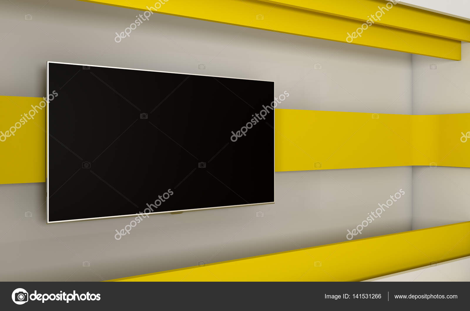 Tv Studio. Backdrop for TV shows .TV on wall. News studio. The perfect ...