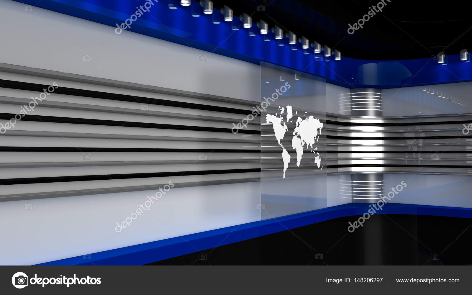 Tv Studio. Red studio. Backdrop for TV shows .TV on wall. News s ...