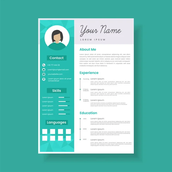 Curriculum Vitae Template Design Using Mixture White Pink Colors Stock ...