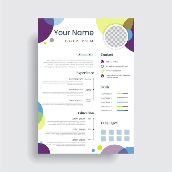 Curriculum Vitae Template Design Using Mixture White Pink Colors Stock ...