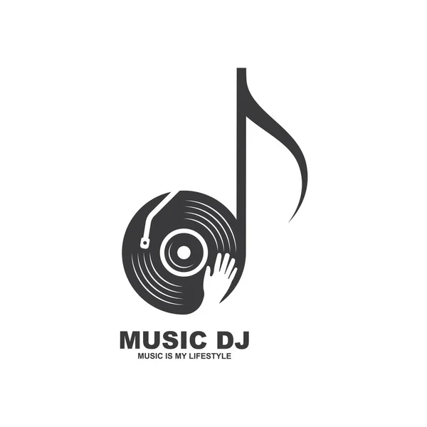 Dj con nota musical imágenes de stock de arte vectorial | Depositphotos