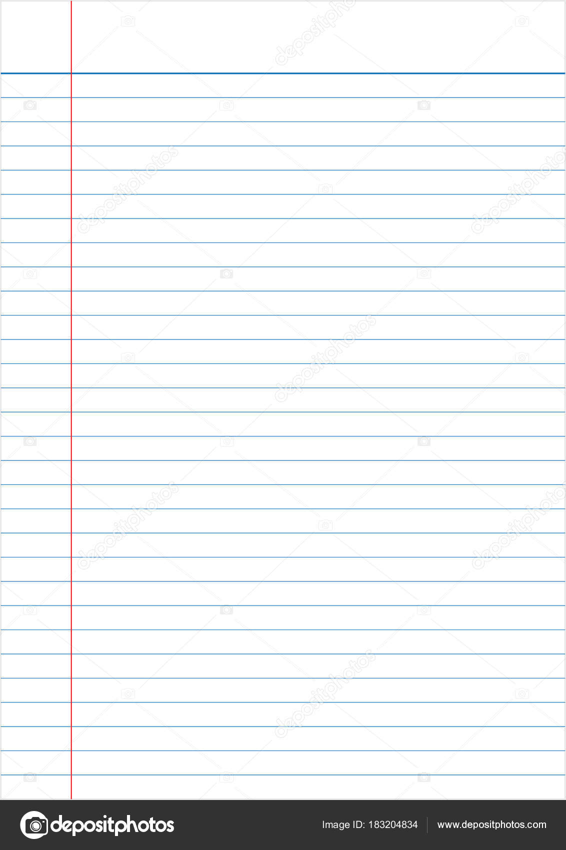 Notebook paper full page isolated background empty message Stock Vector ...