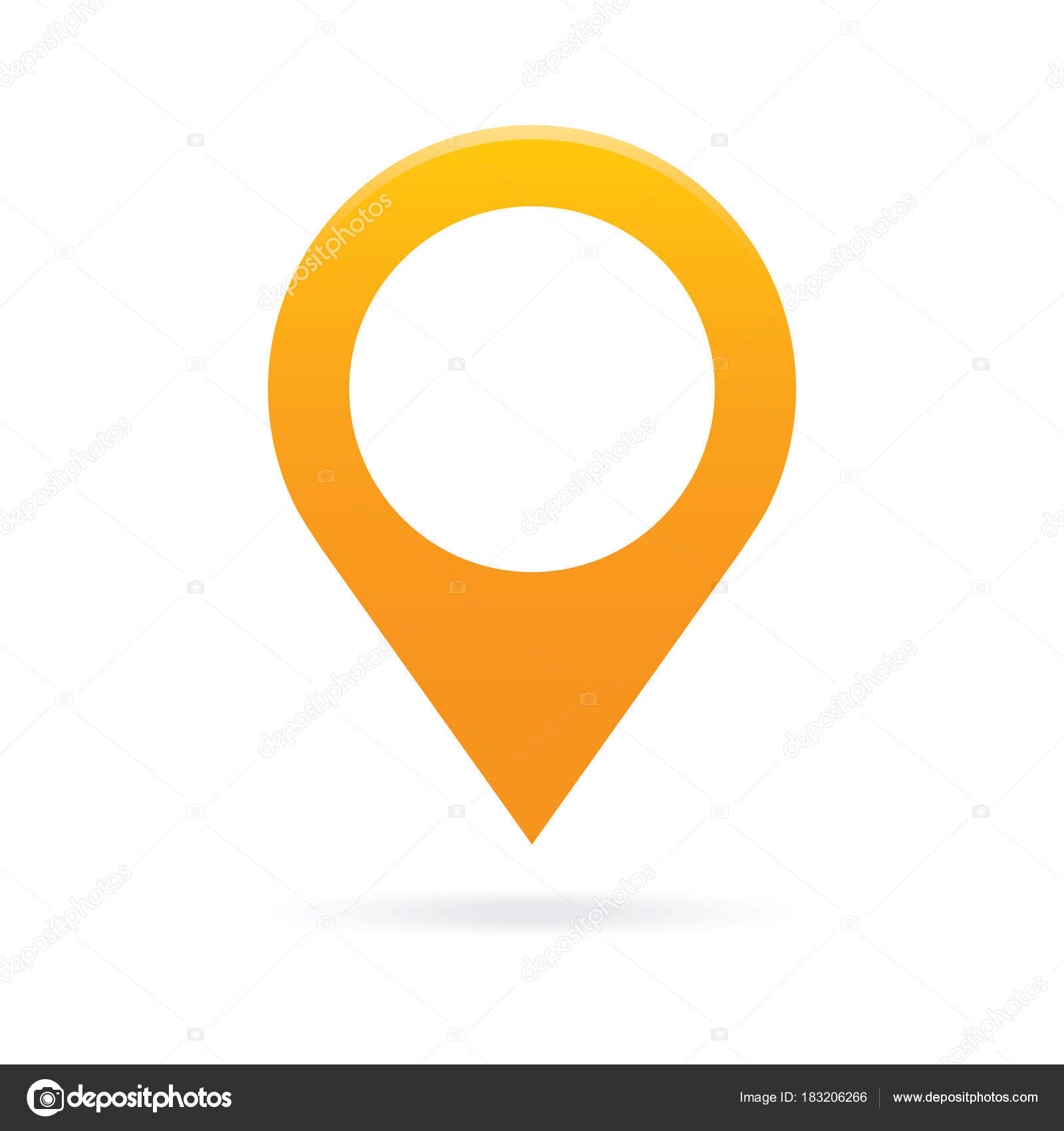 Orange map pointer icon marker GPS location flag symbol — Stock Vector ...