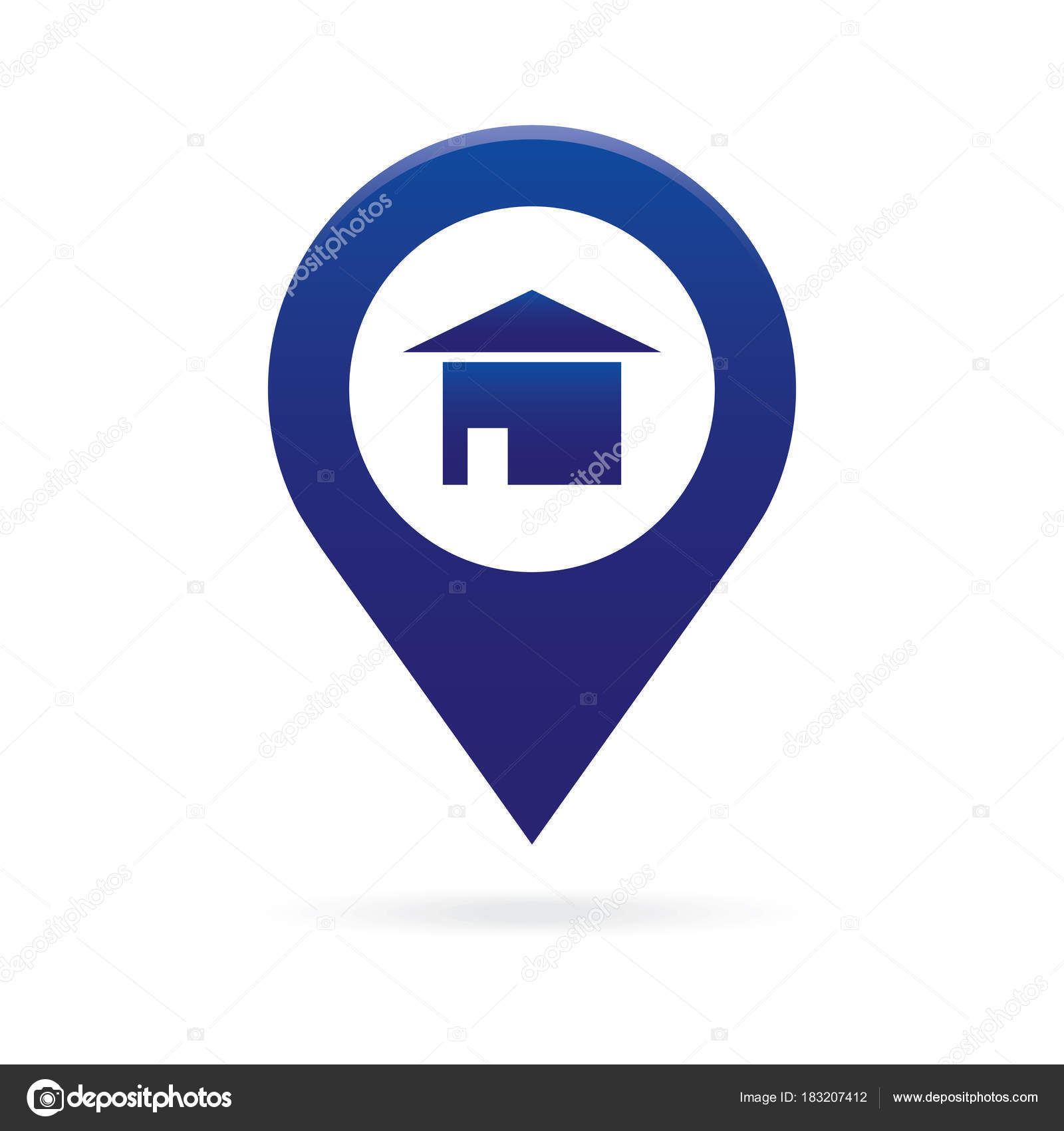 Home, house map pointer icon marker GPS location flag symbol Stock ...