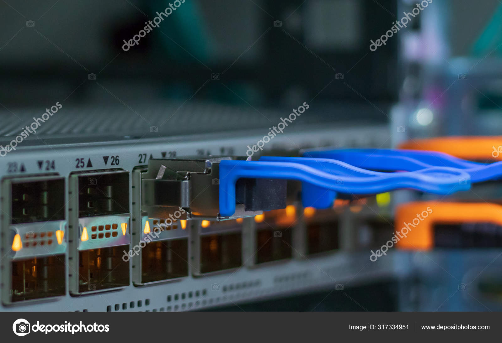 Network Switch Modern Network Switch Speed 100 Gigabit Ethernet Ports ...