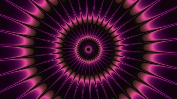 Turning purple pink shinning neon spike discs on dark background. Rich ...