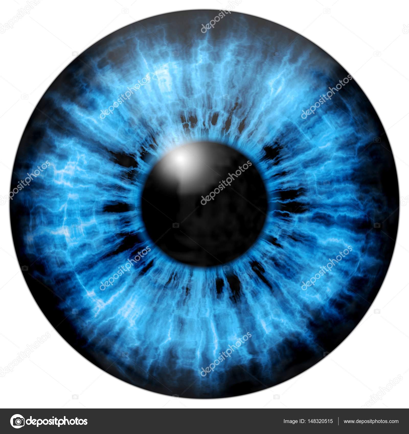 Ilustración del iris del ojo azul, reflejo de la luz . — Foto de stock ...