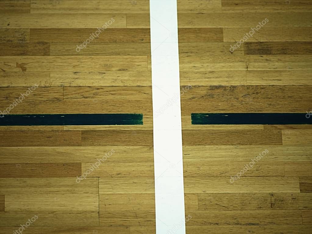 Piso de salón en un gimnasio con líneas cruzadas. Líneas de contorno de ...