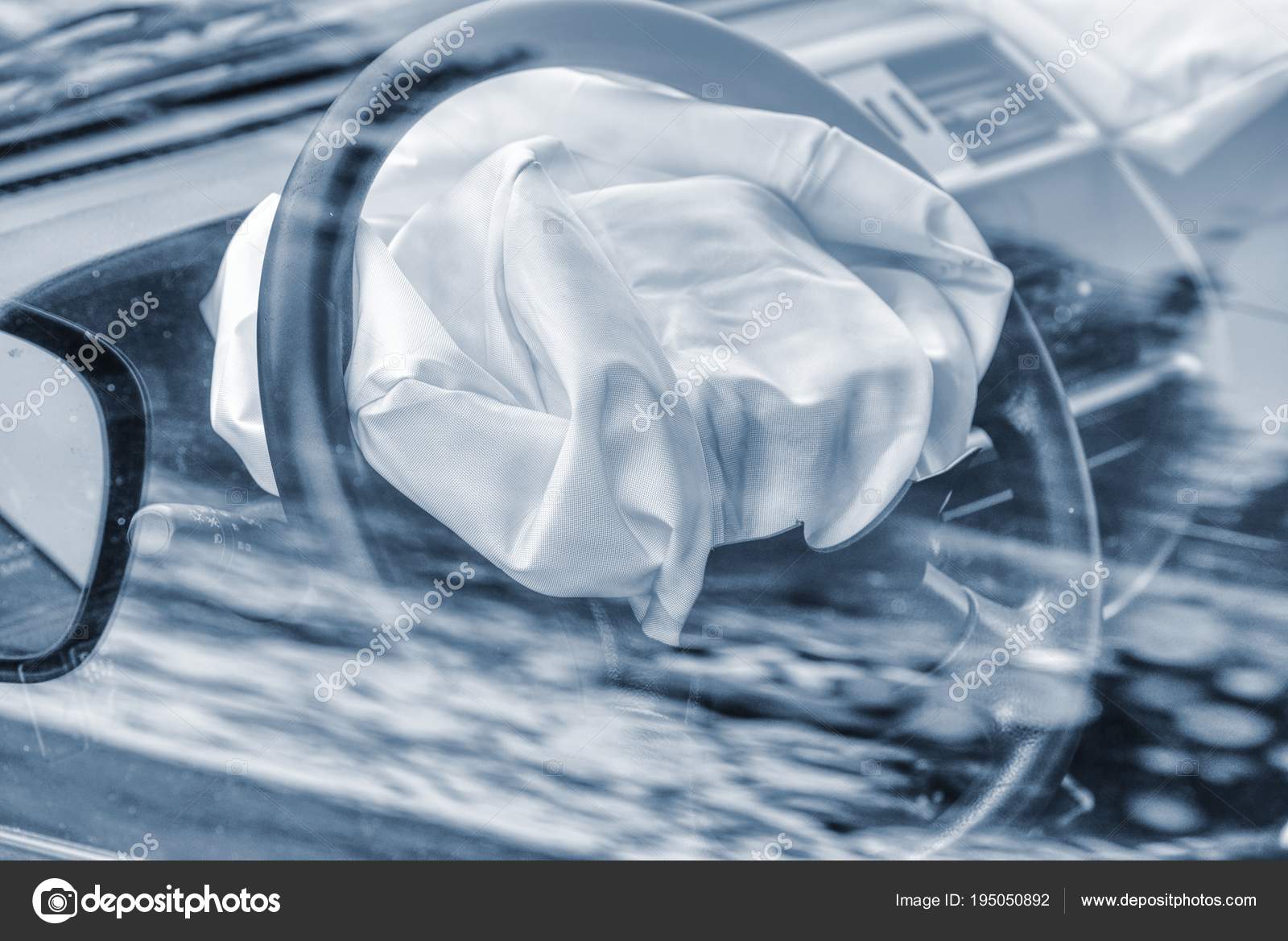 Airbag exploded at car accident. Car crash and airbag worked well ...