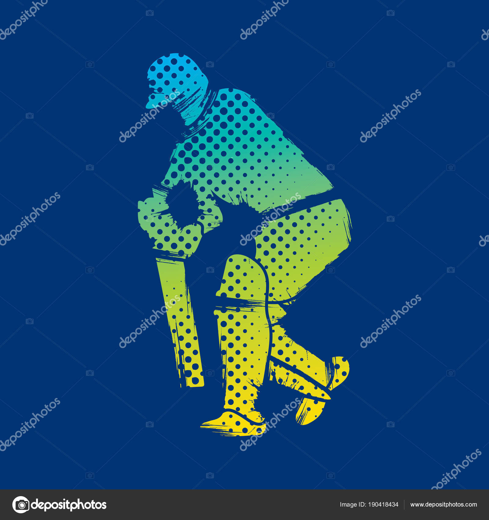 Cricket player hit shot design Stock Vector Image by ©vectotaart #190418434