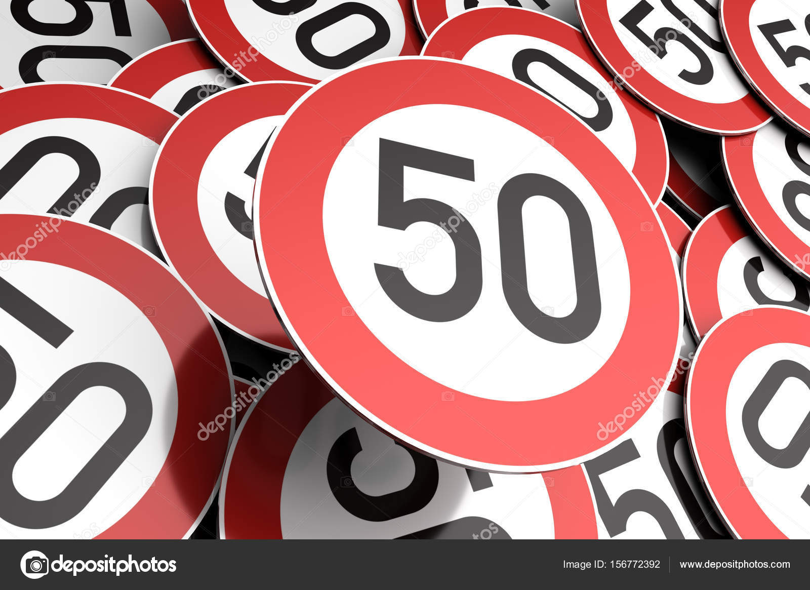 Reaching the 50th birthday illustrated with traffic signs — Stock Photo ...