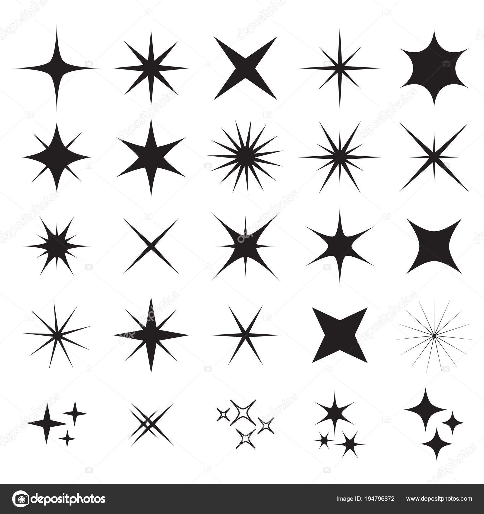 Vector set of sparkle signs on white background Stock Vector Image by ...