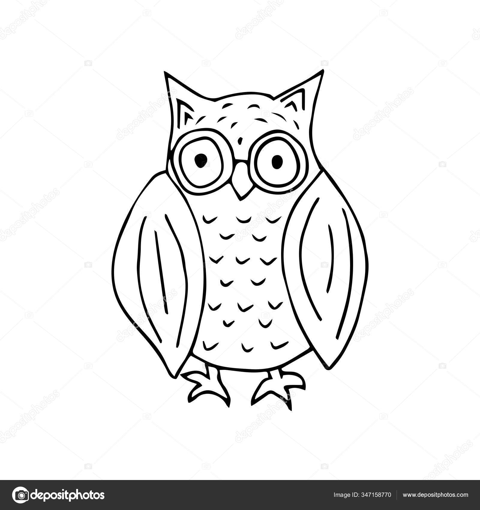 Cute Owls Clip Art Black And White