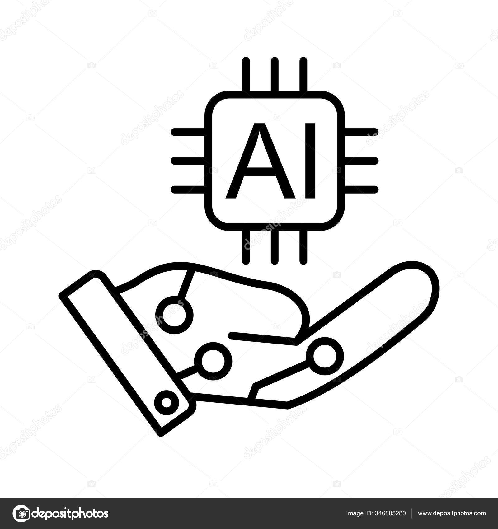 Artificial Intelligence Powered Modeling Icon Used Marketing Tool Maybe ...