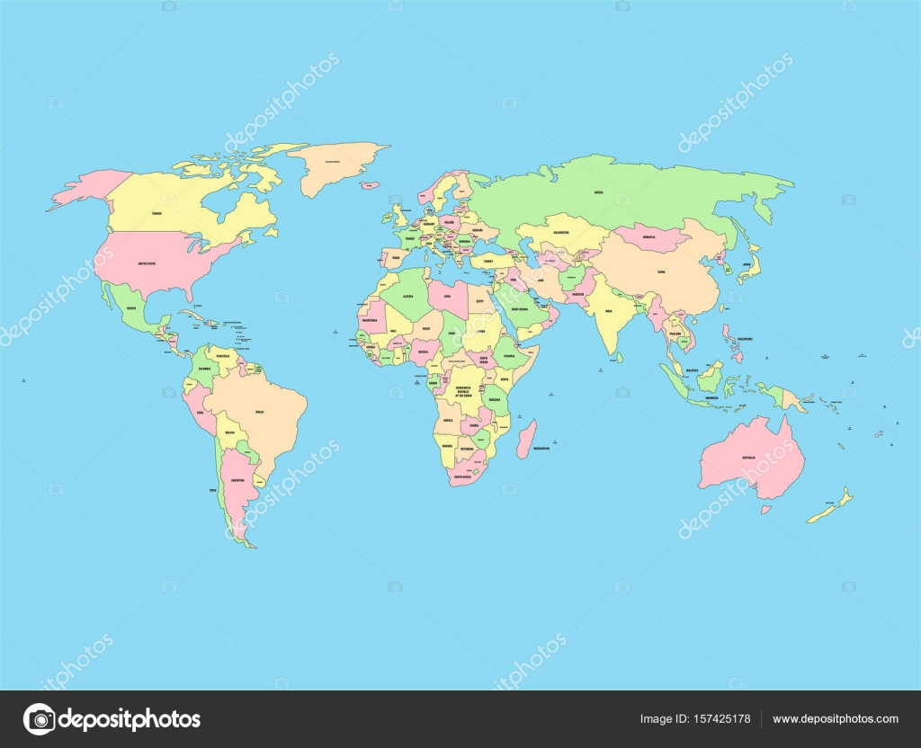 Verdenskart Med Land