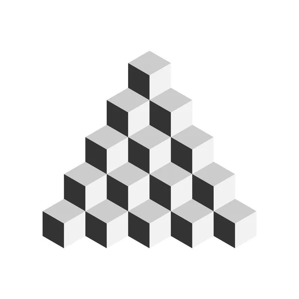 Grey geometric cube of 125 smaller isometric cubes. Abstract design ...