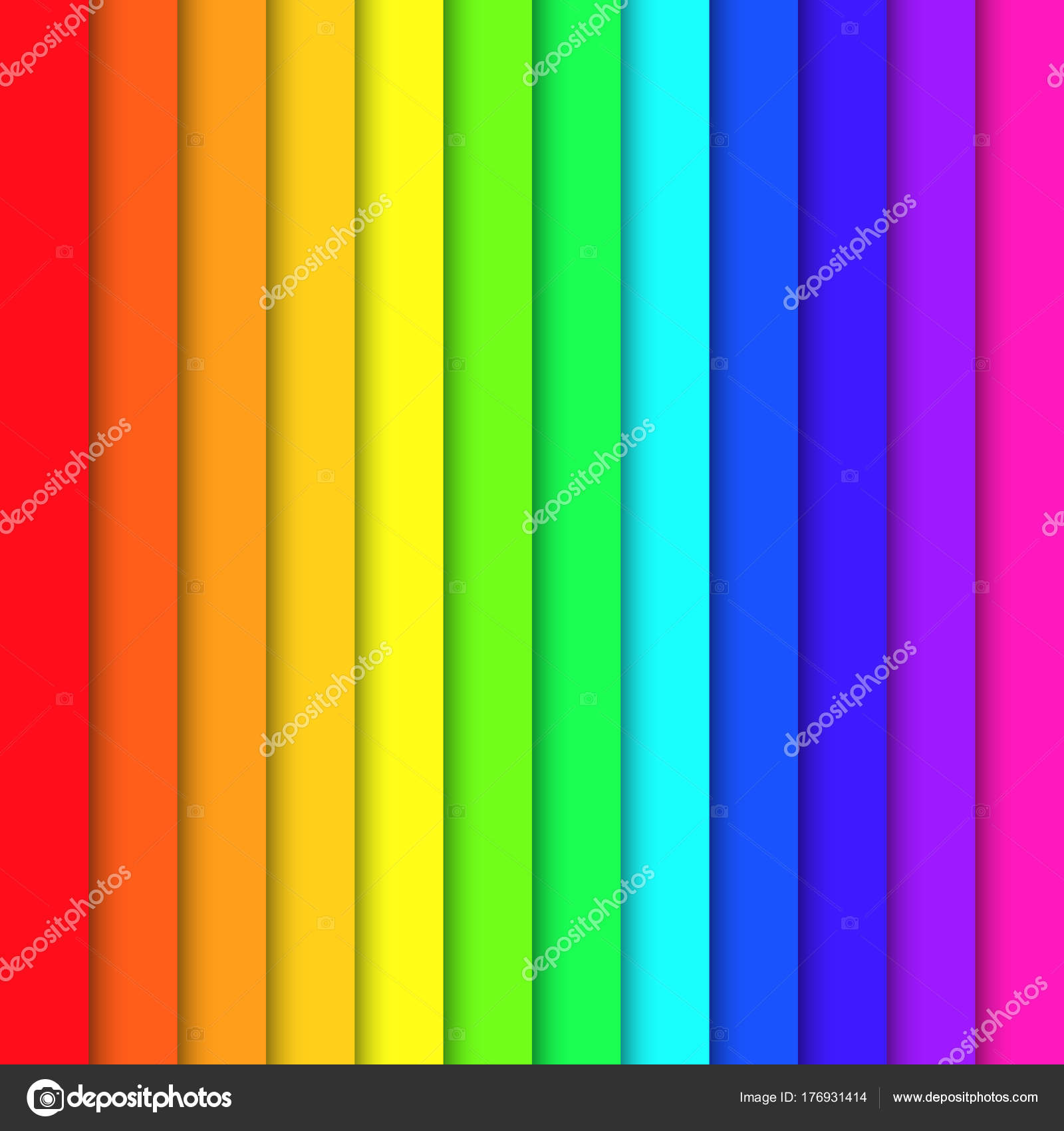 Overlapping colorful paper sheets in colors of rainbow spectrum. With ...